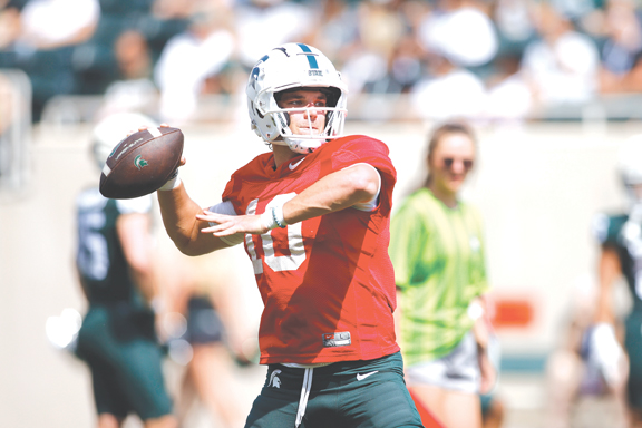 Michigan State Spartans’ starting quarterback Payton Thorne, top receiver Keon Coleman enter ...